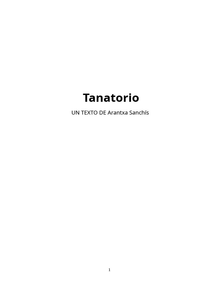 TANATORIO Arantxa Sanchís | PDF | Fenómeno