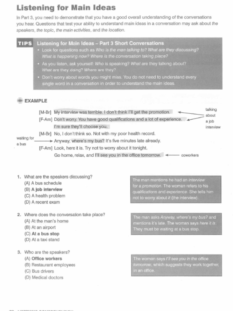 Listen For The Main Idea - Part 3 | PDF