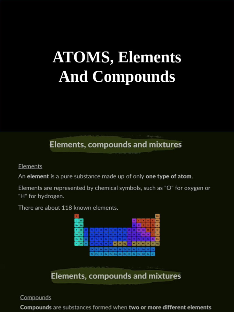 Understanding Atoms, Elements, and Compounds | PDF