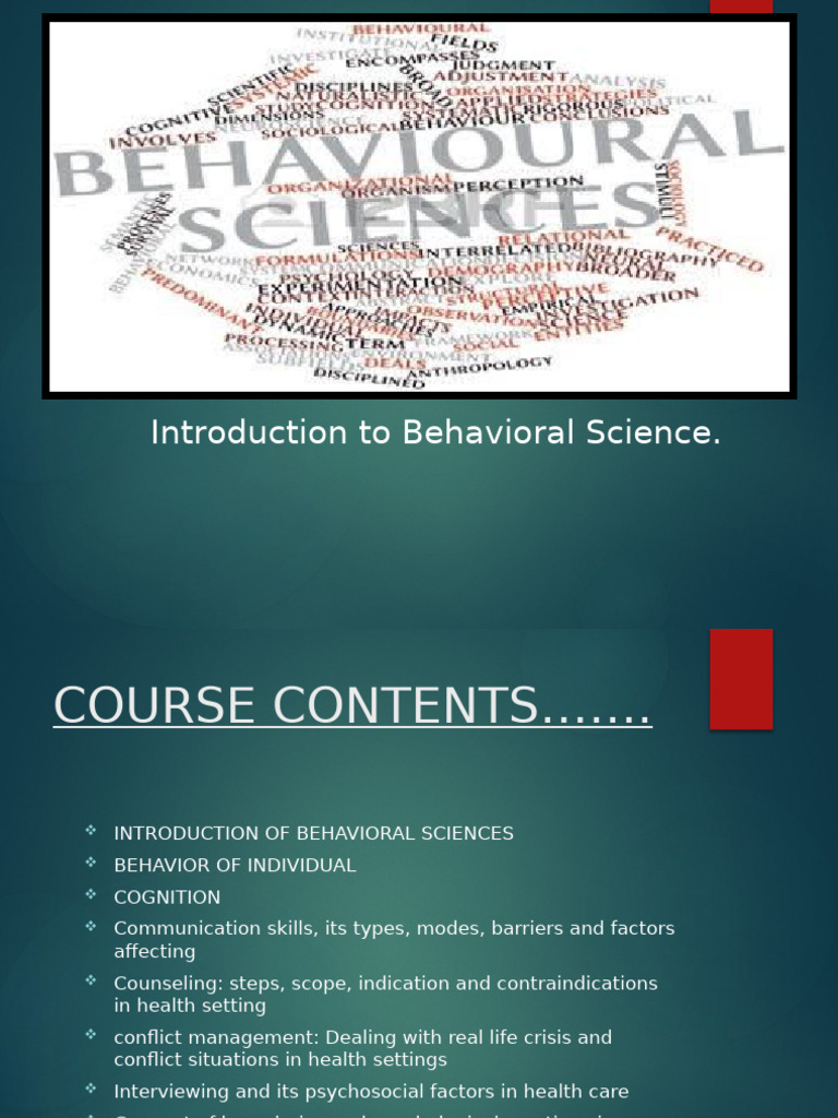 Intro Behavioral Sciences | PDF | Behavioural Sciences | Psychology