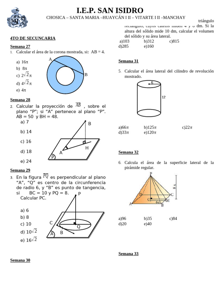 Reforzamiento 4sec | PDF | Geometria clasica | Formas geométricas