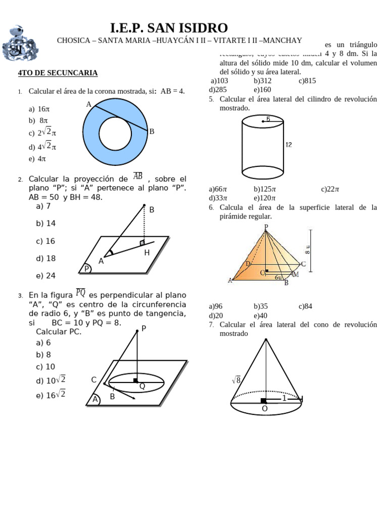 Simulacro 4to Sec Diciembre | PDF