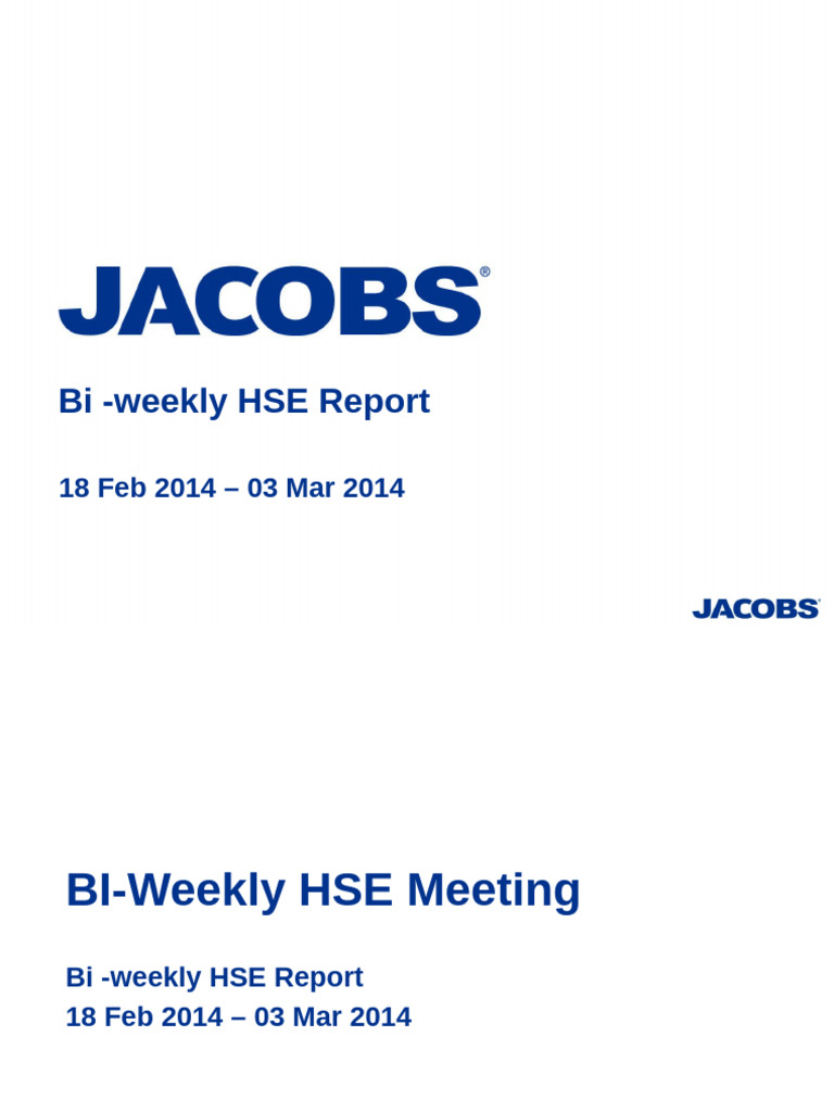 Bi Weekly HSE Report WE 12 Dec v2 | PDF | Safety | Occupational Safety ...