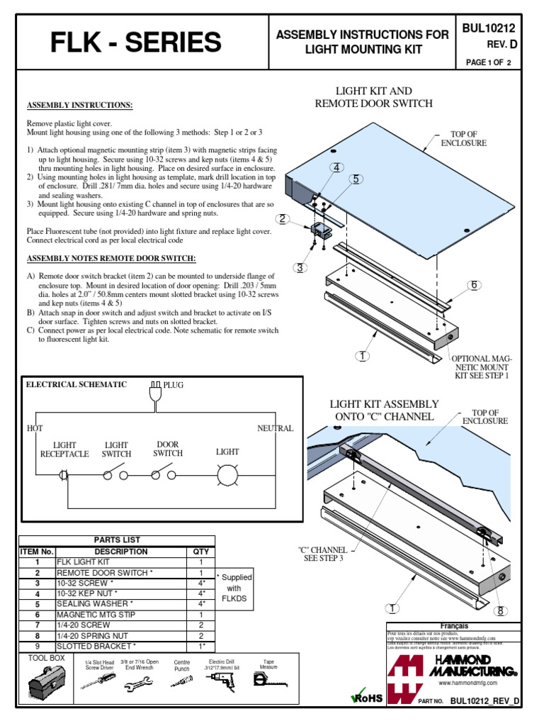 Hammond FLKDS Assembly | PDF | Screw | Drill