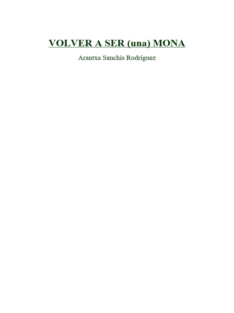 VOLVER A SER (Una) MONA | PDF | Osos