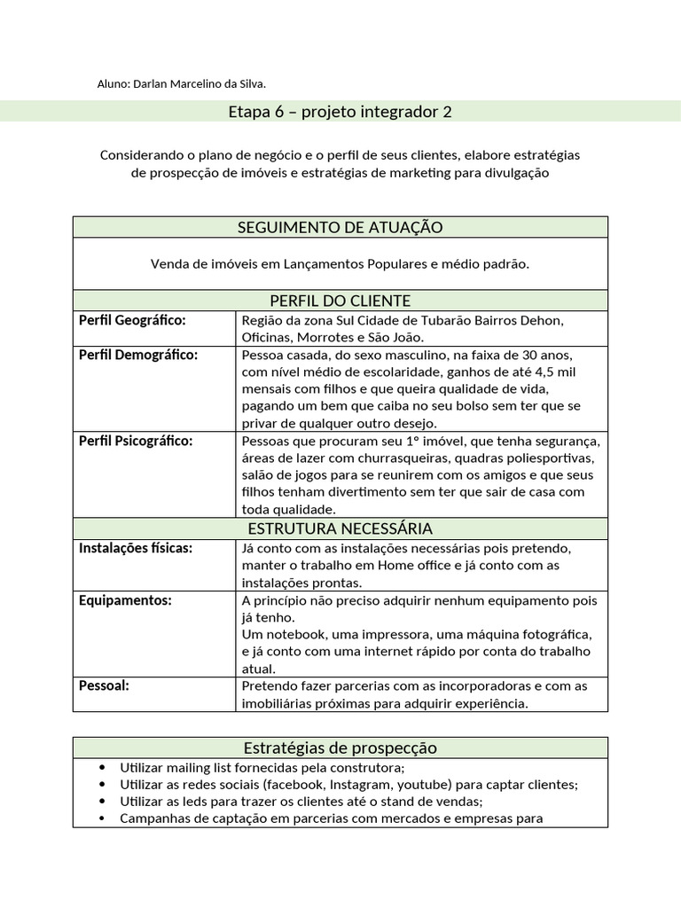Etapa 6 Projeto Integrador | PDF | Marketing