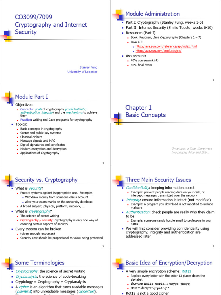 lect1 | PDF | Key (Cryptography) | Encryption