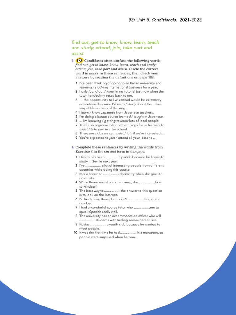 B2 Unit 5 - Conditionals | PDF