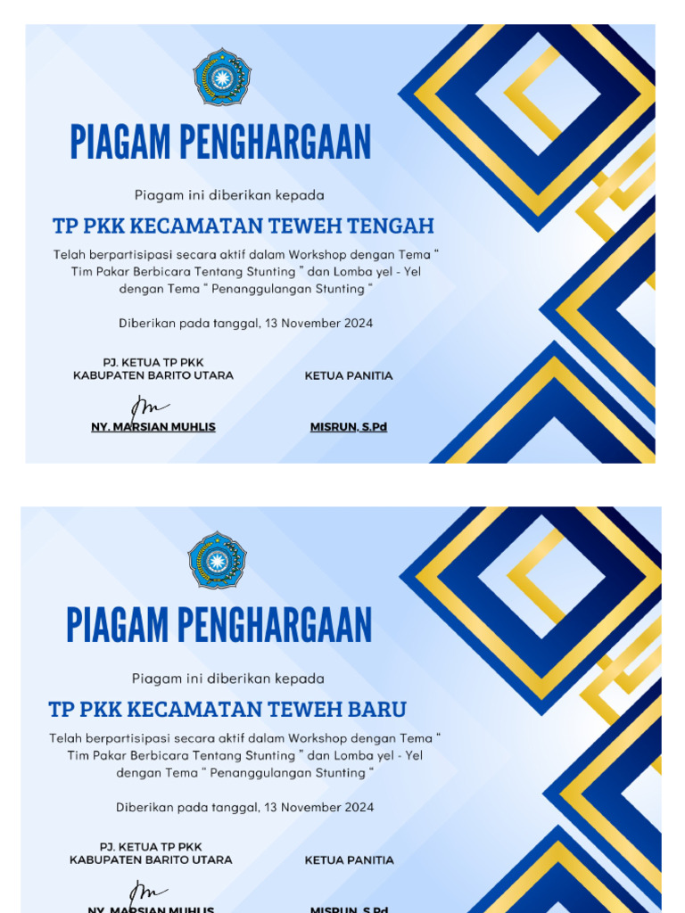 Piagam Contoh | PDF