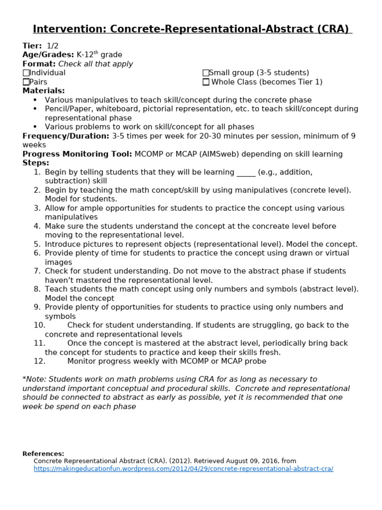 Concrete Representational Abstract | PDF | Concept | Mathematics