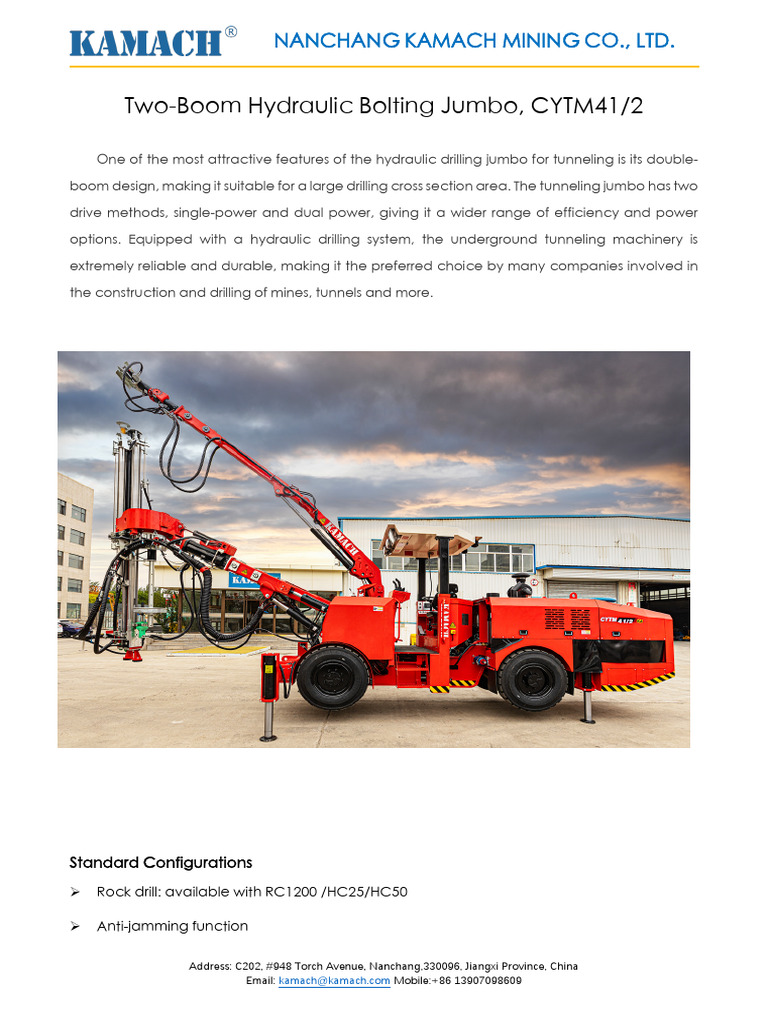 Kamach Cytm41-2 Bolter With Handler | PDF | Pump | Diesel Engine