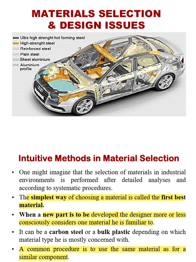 Important Slides - Materials Selection | PDF | Specification (Technical ...