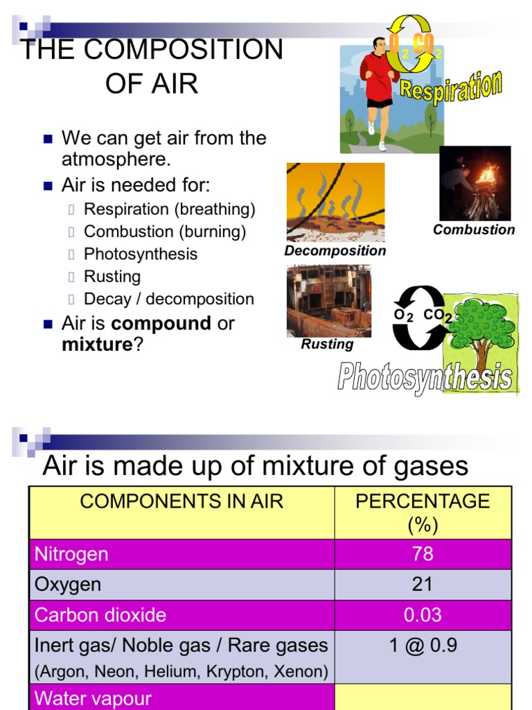 Composition and Components of Air | PDF | Atmosphere Of Earth | Combustion
