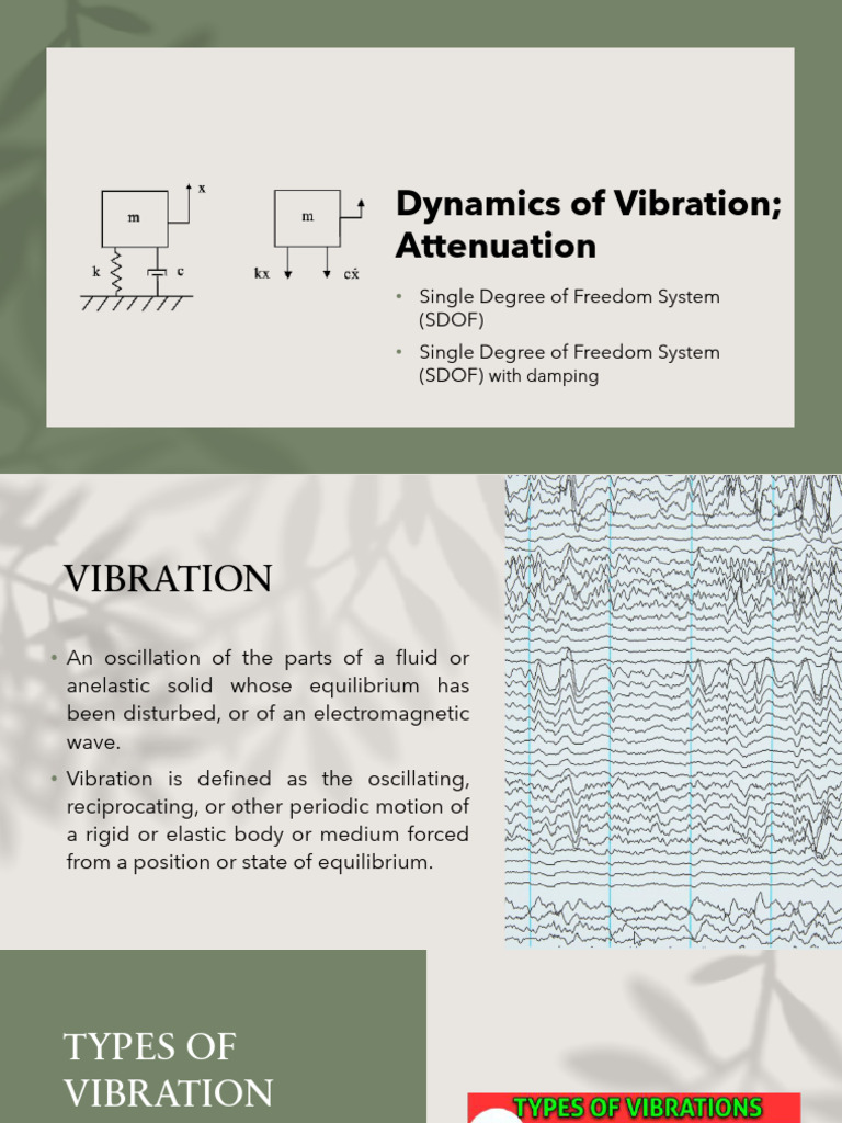 Lecture 5 (Dynamics of Vibration - Attenuation - Single Degree of ...