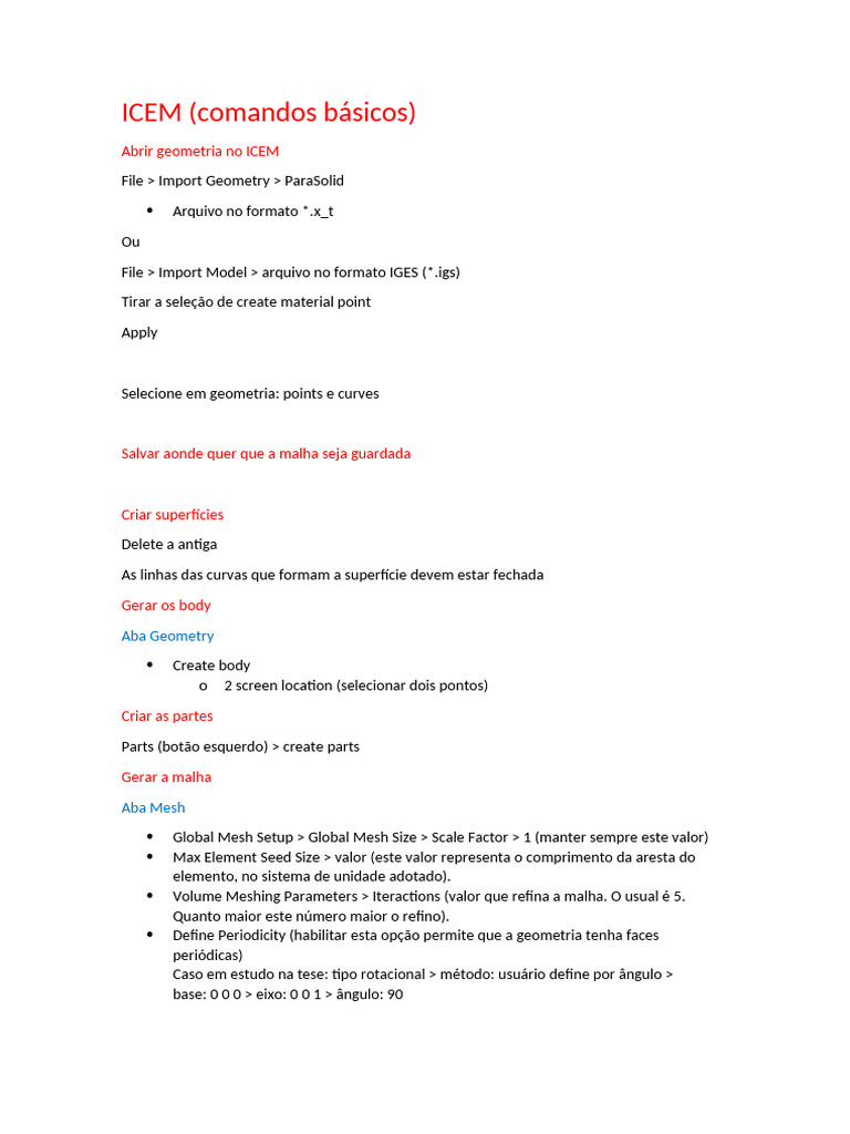 Tutorial Basico de Como Usar o ICEM | PDF | Matemática | Geometria
