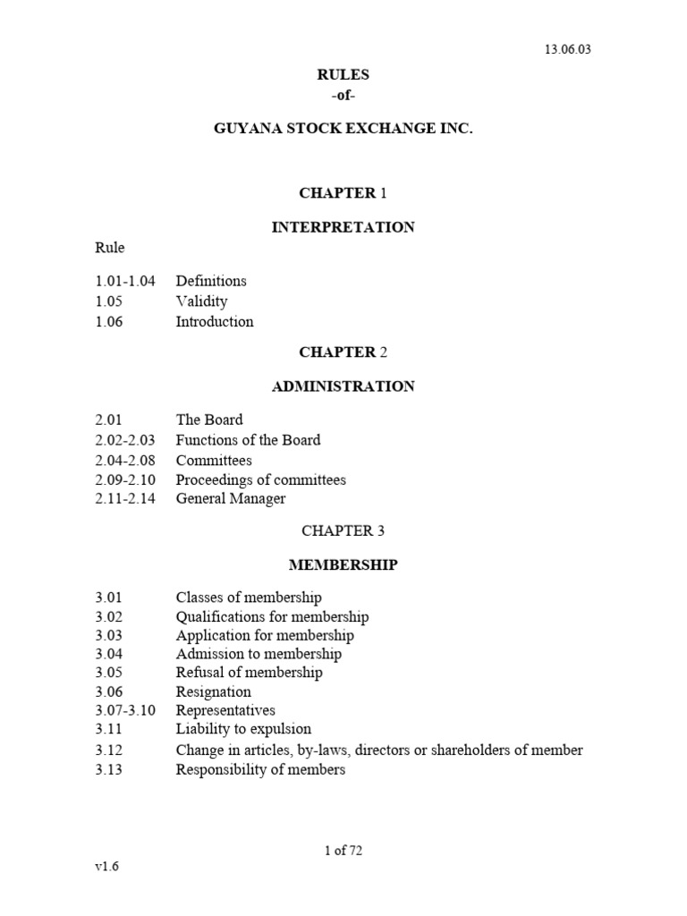 GSE Rules v1.6 09 Jul 2024 | PDF | Securities (Finance) | Stocks