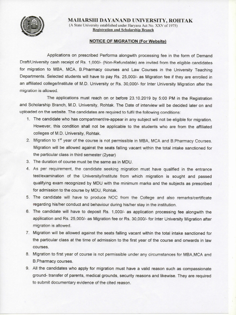 Notice of Migration For Website | PDF