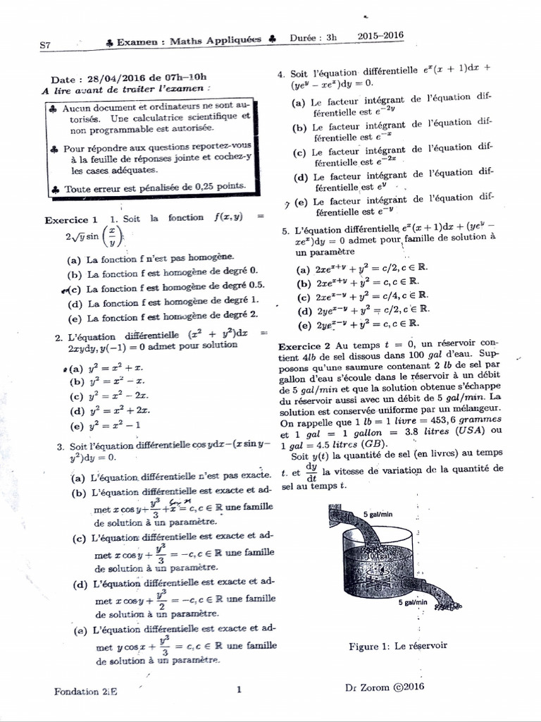 Sujets-Maths Appliqué | PDF