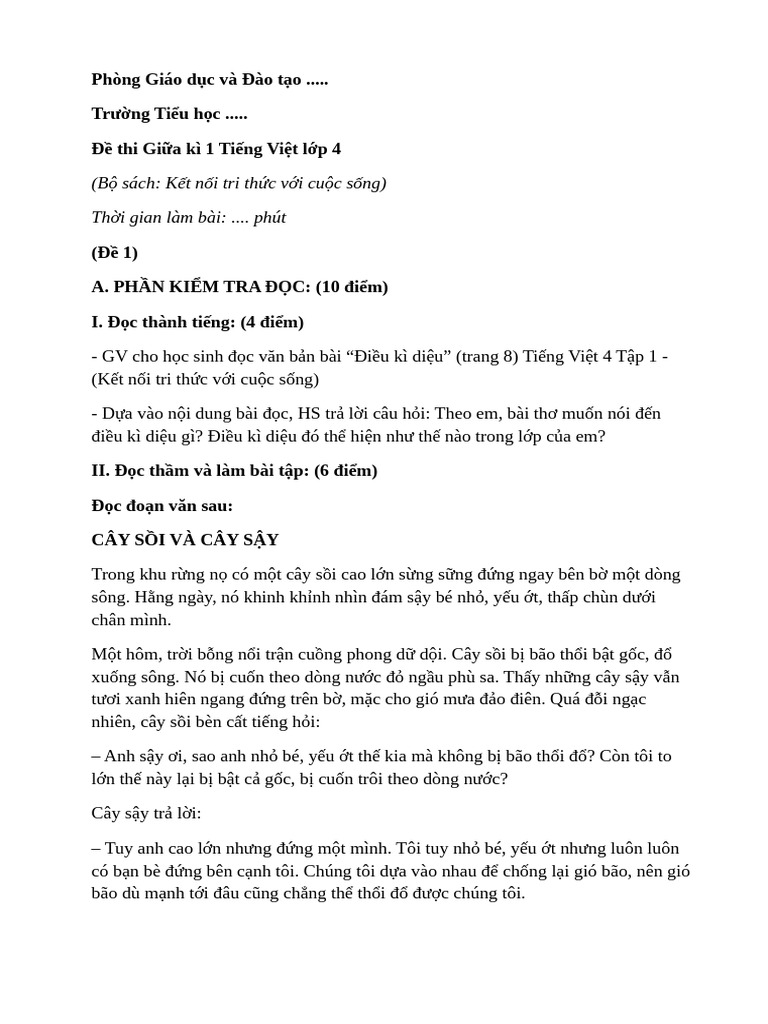 ĐỀ THI GKI 01 | PDF