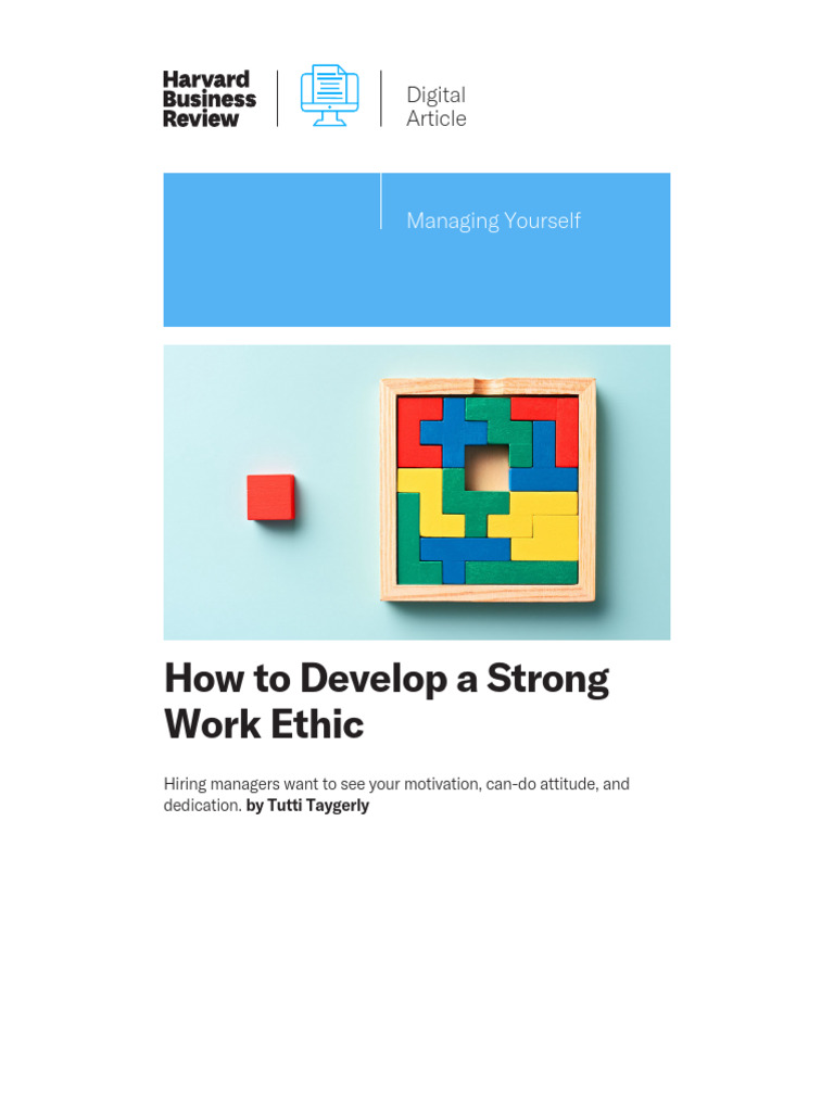 2022 - 09 - How To Develop A Strong Work Ethic | PDF | Disciplines | Copyright