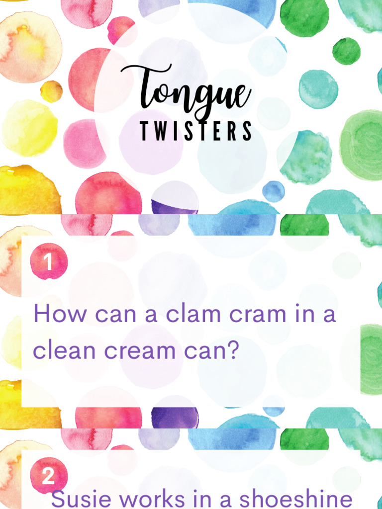 Tongue Twisters | PDF