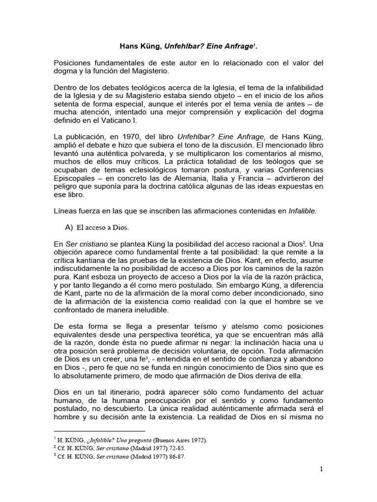 Hans Kung | PDF | Verdad | Immanuel Kant