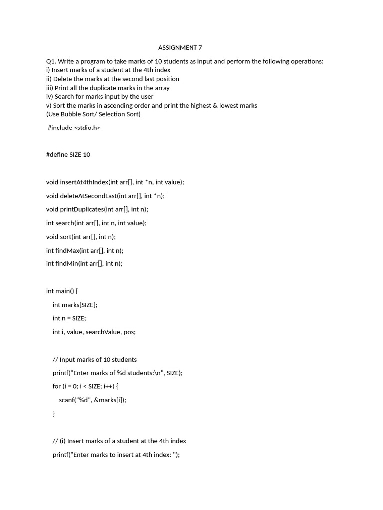 Assignment 71 Pdf Computer Programming Algorithms And Data Structures 2046
