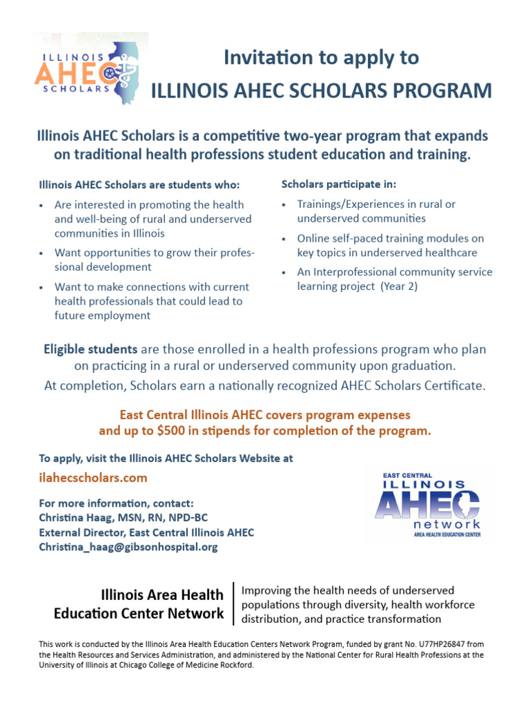 2023 Scholars Flyer East Central IL AHEC | PDF