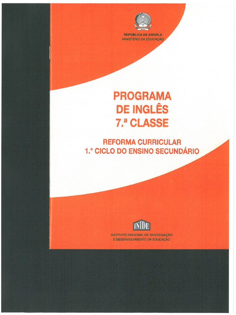 Programa de Inglês 7.a Classe - Reforma Curricular - 1. Ciclo Do Ensino Secundario | PDF