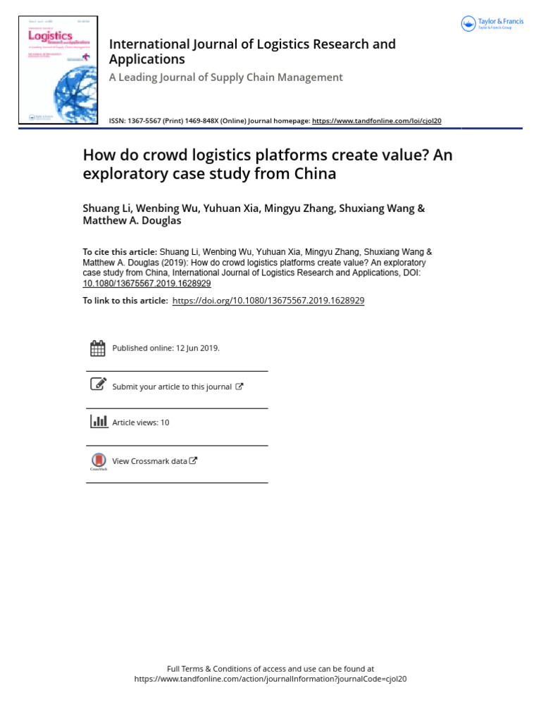 Value Creation in Crowd Logistics Platforms | PDF | Cargo | Logistics