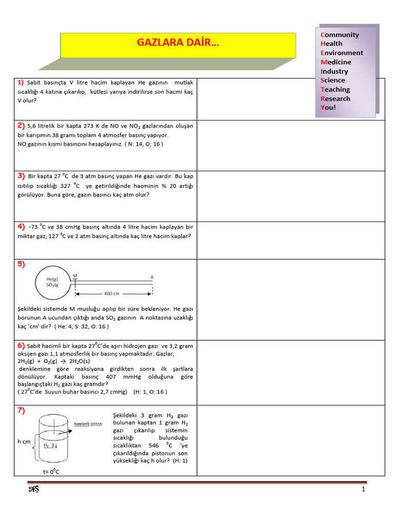 Gazlara Dai̇r-1-Nş | PDF