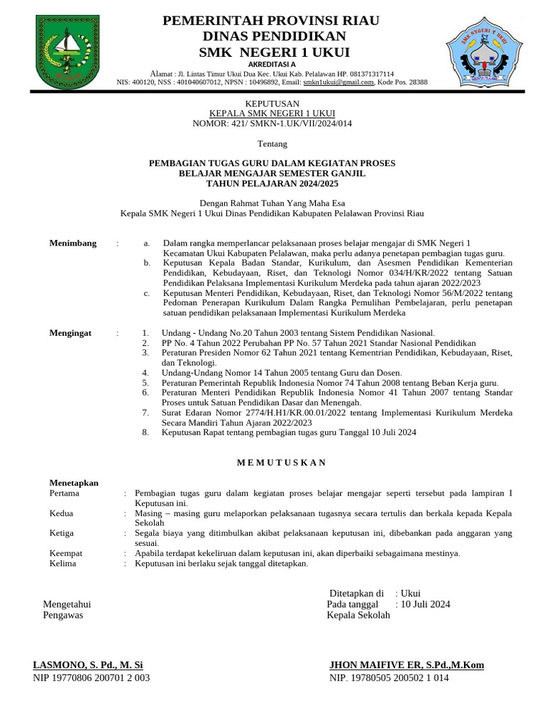 SK BEBAN Ganjil 2024-2025 Revisi | PDF