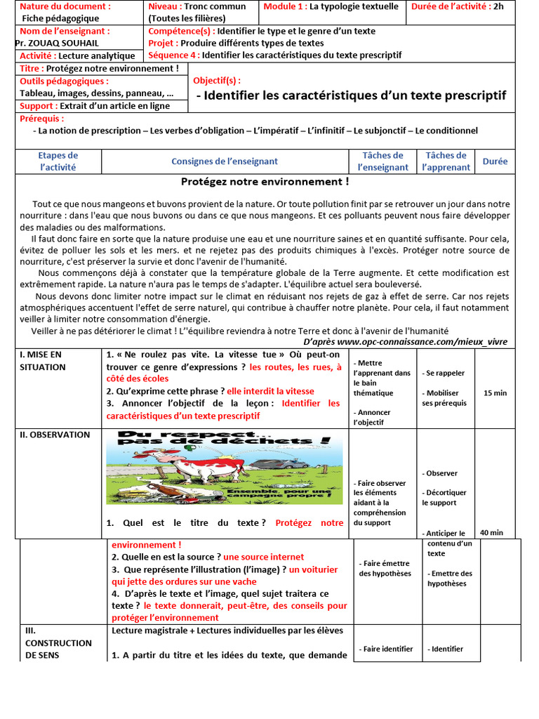 Caractéristiques du texte prescriptif | PDF | Phrase | Verbe
