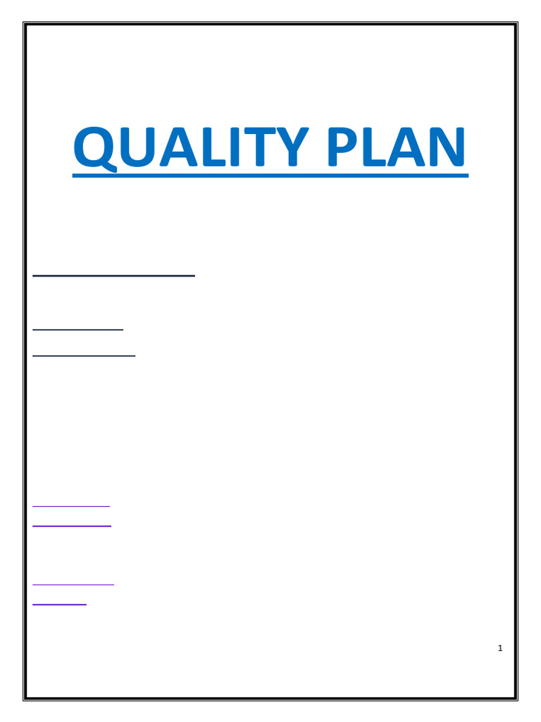 Quality Plan For A Construction Project Pdf Quality Assurance
