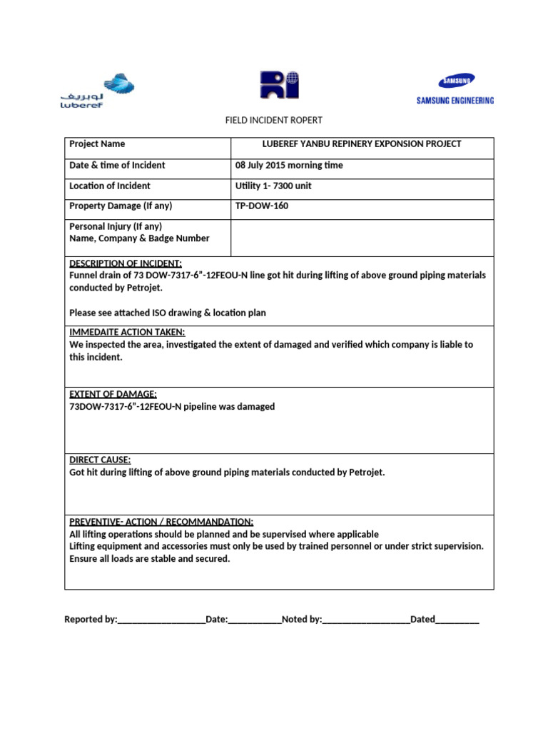 Field Incident Report 2 | PDF