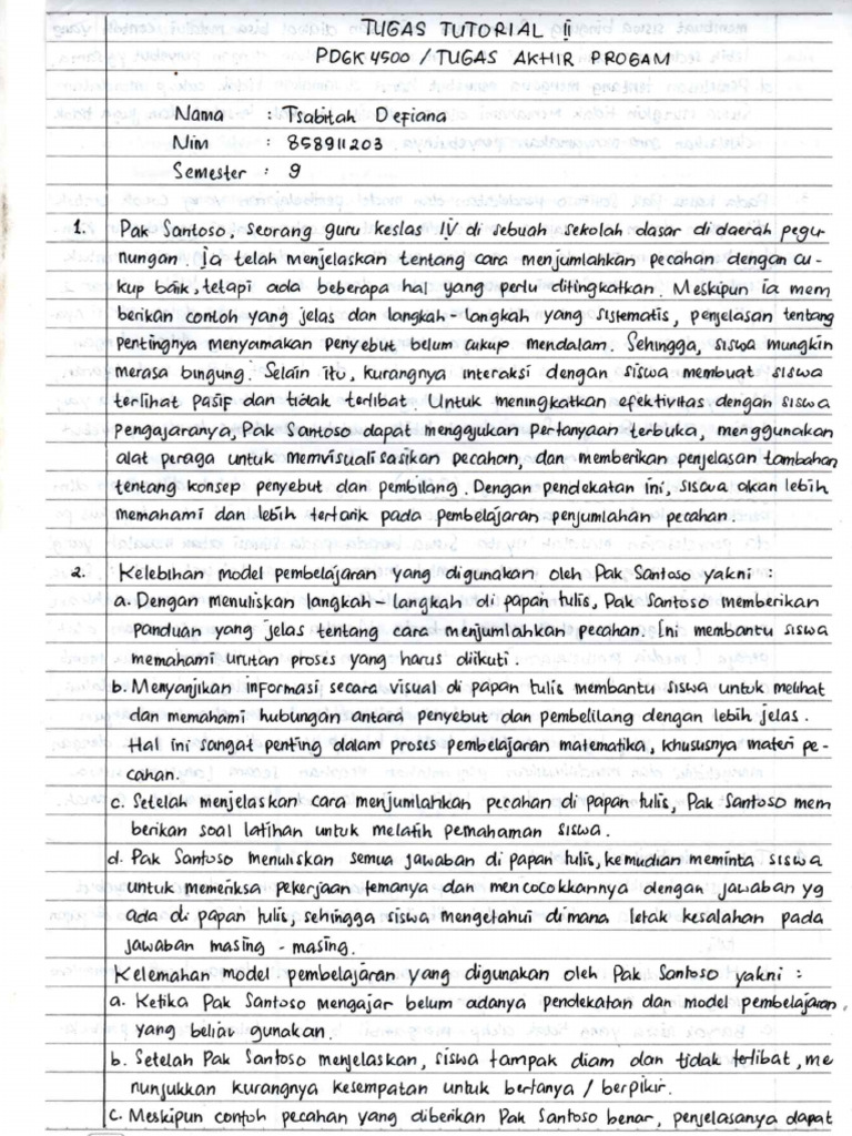 TT2 Tap - Tsabitah Defiana - 858911203 | PDF