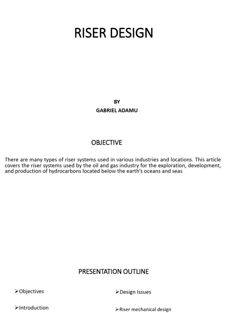 Offshore Riser Systems Overview | PDF | Offshore Drilling | Pipe (Fluid ...