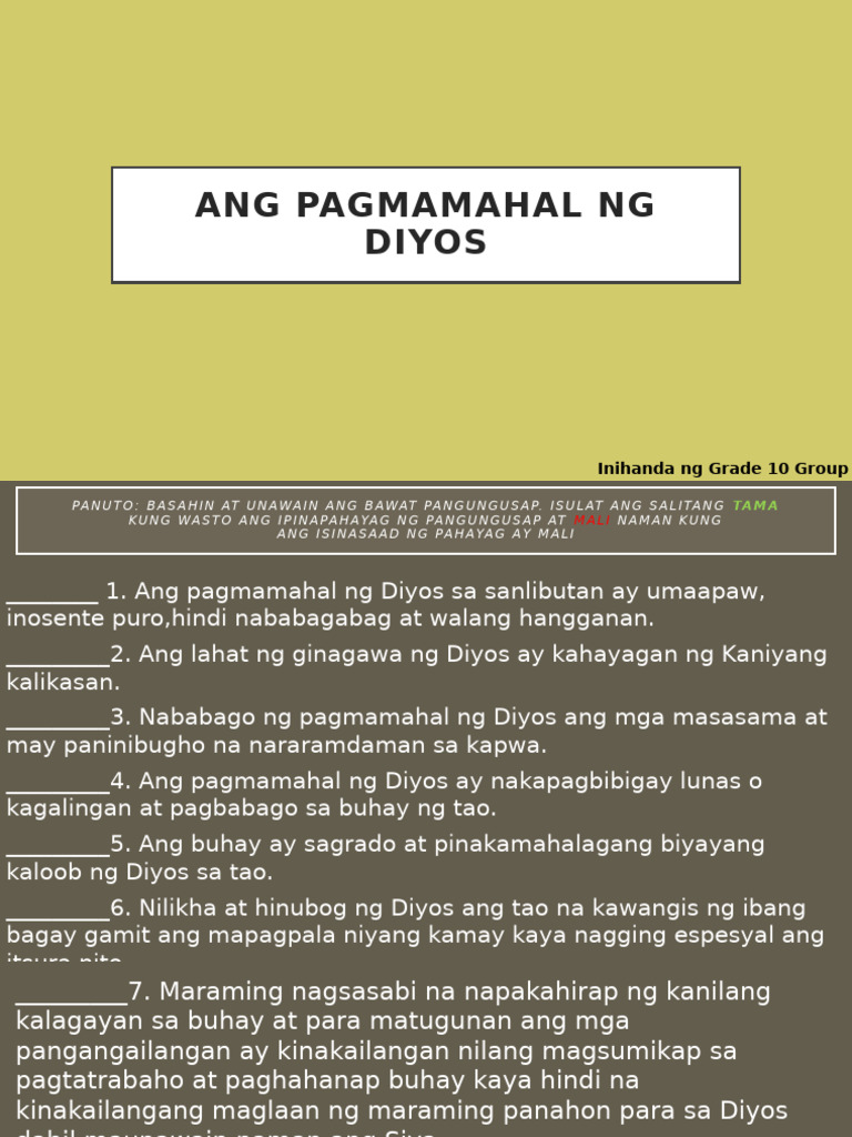 Ang Pagmamahal NG Diyos | PDF