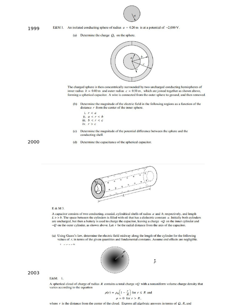 AP Physics E&m Unit 2 Past Paper Questions | PDF