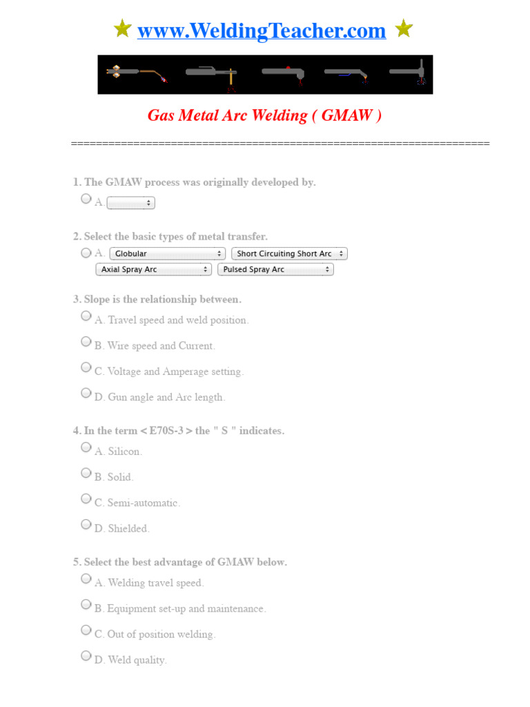 WeldTeachQuiz GMAW | PDF