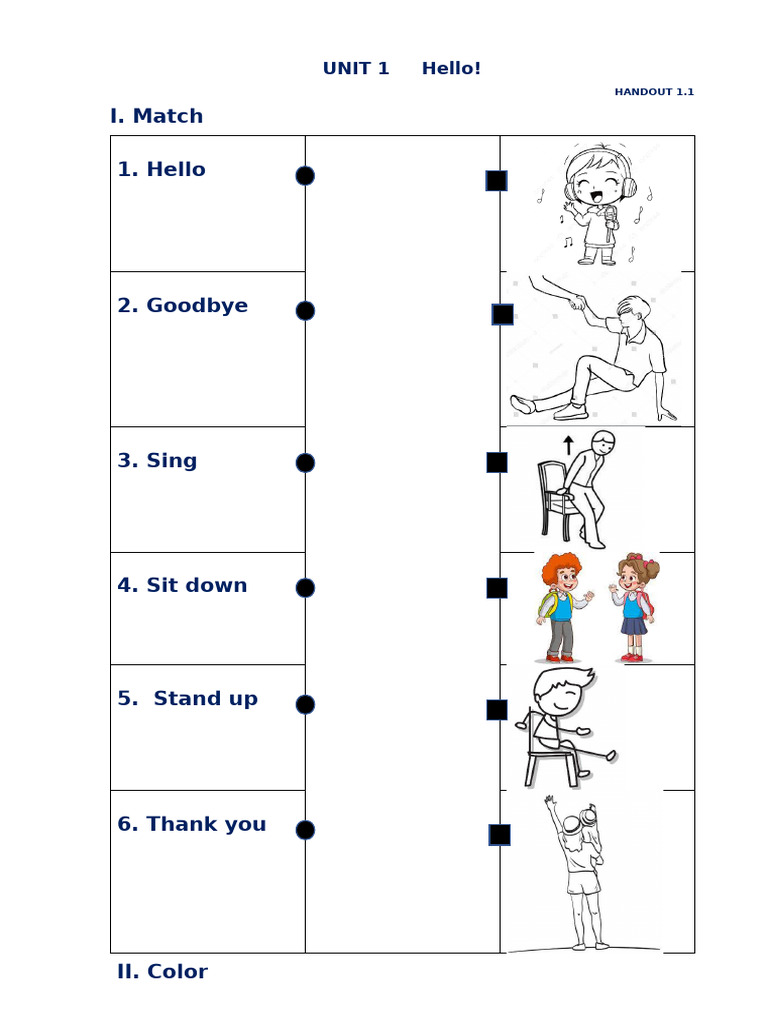 Unit 1-Age 5 - Handout | PDF