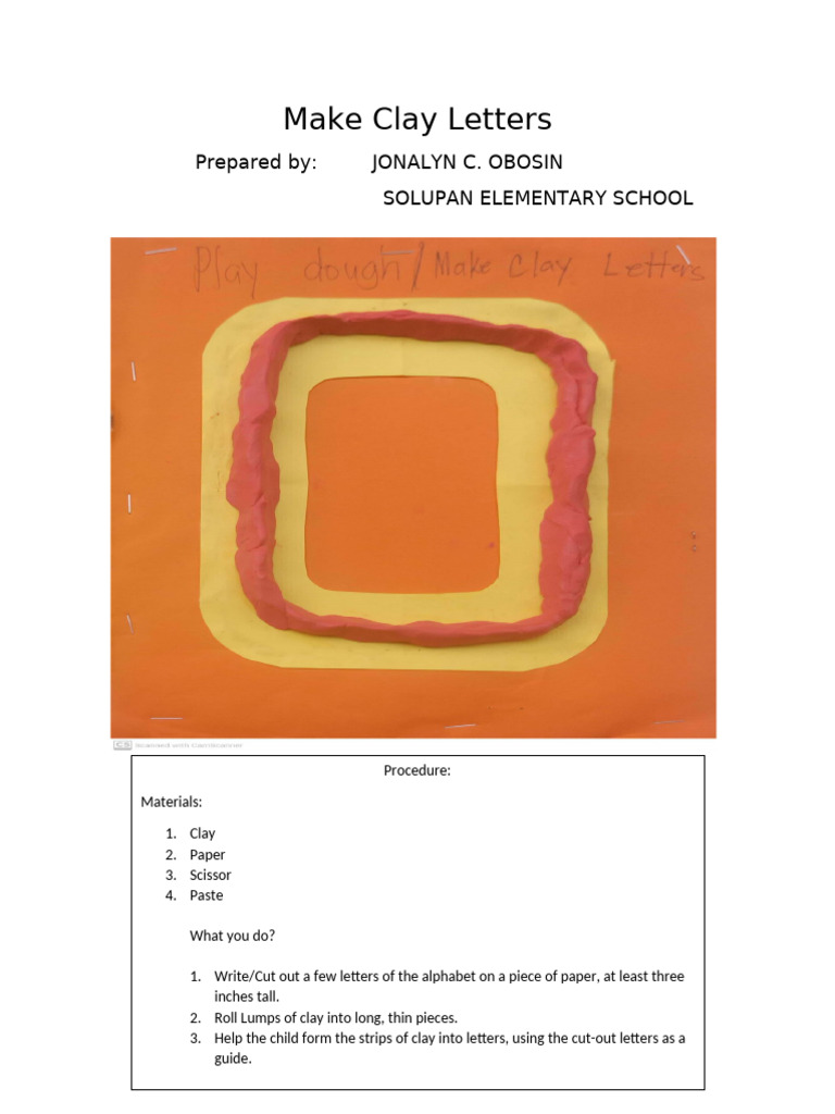 Make Clay Letters | PDF