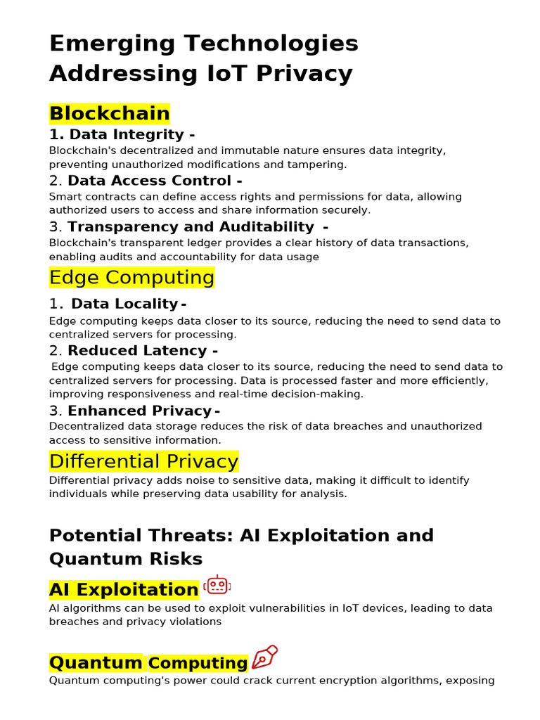 Future Trends in Iot Privacy and Security | PDF | Internet Of Things ...