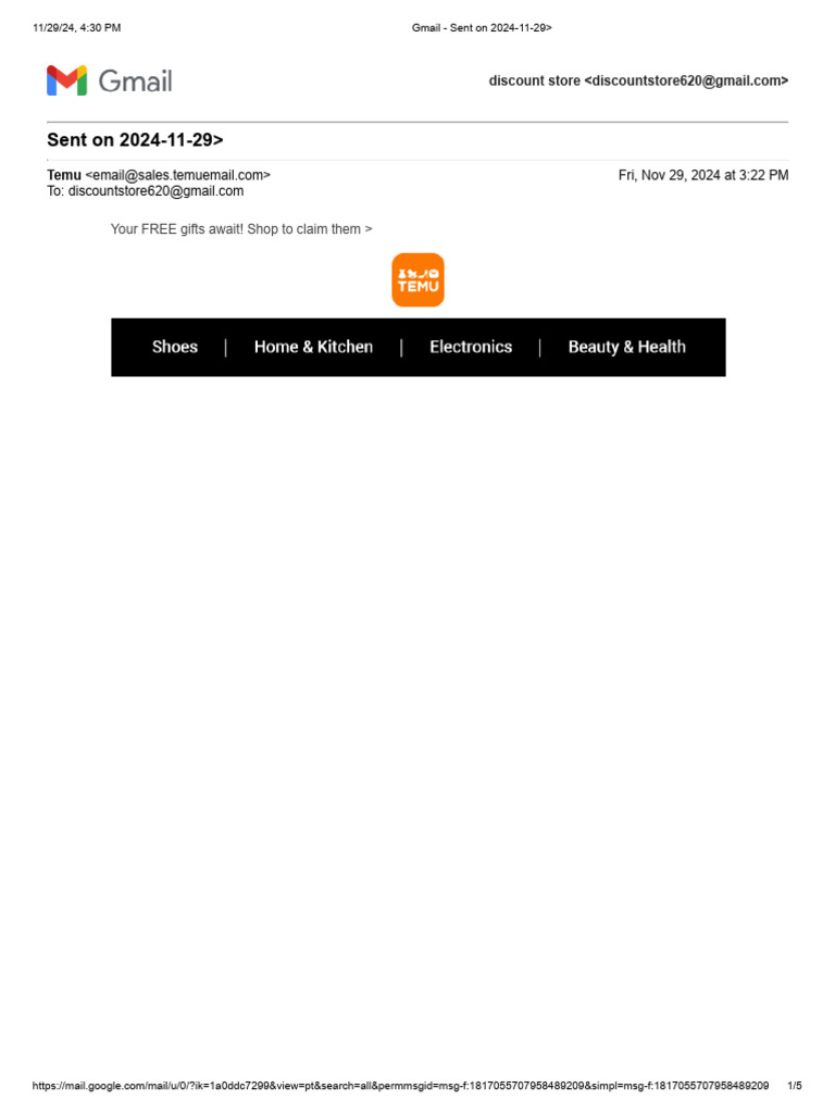 Gmail - Sent On 2024-11-29 | PDF
