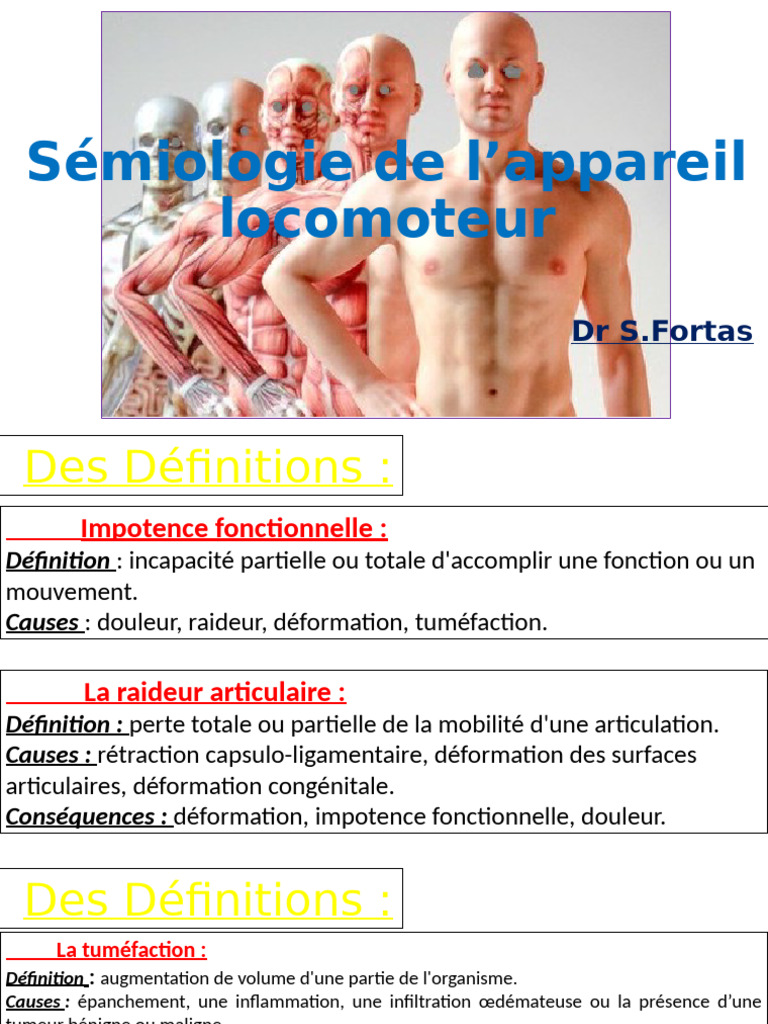SEMIOLOGIE de L - Appareil Locomoteur | PDF | Colonne vertébrale | Genou