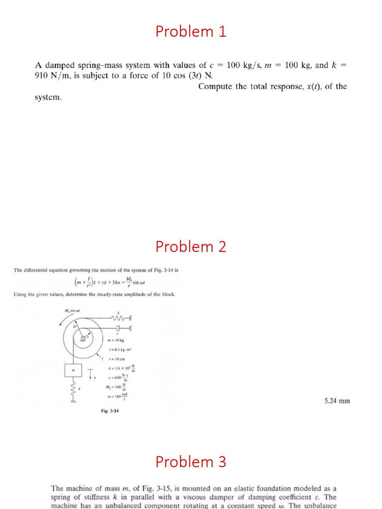 Vibrations Forced Problems | PDF