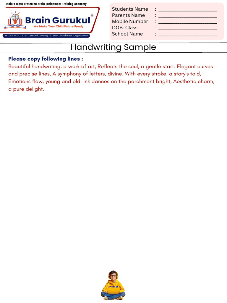 Handwriting Sample | PDF