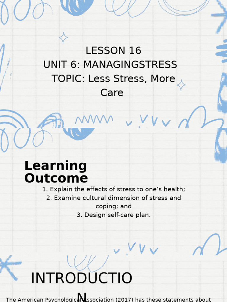 Managing Stress: Health and Coping Strategies | PDF | Stress (Biology ...