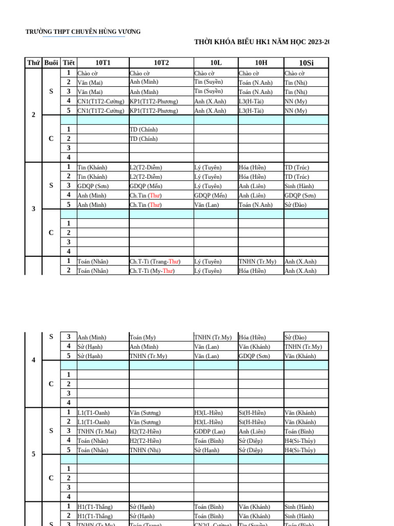 2023 2024. TKB GV HS | PDF