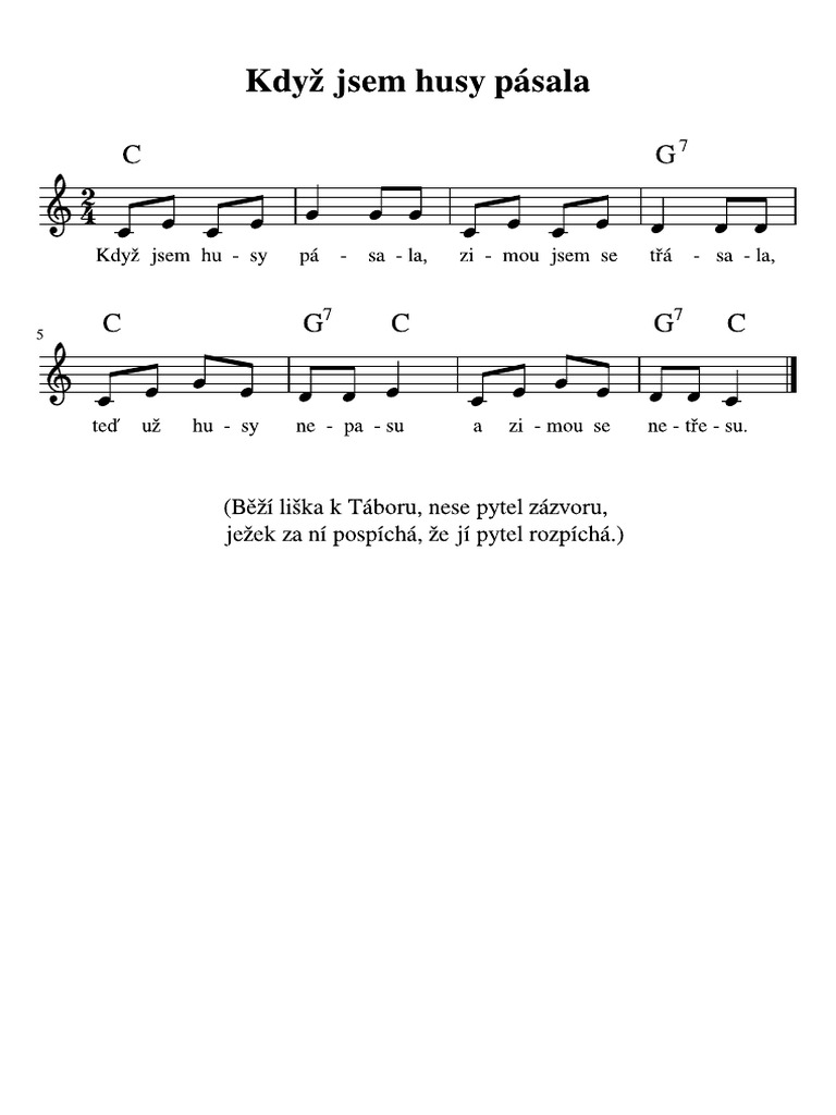 Když Jsem Husy Pásala | PDF